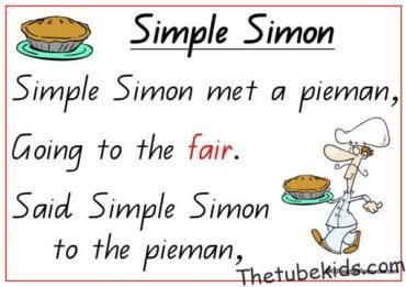 Simple Simon Nursery Rhyme And Lyrics ABC song for kids