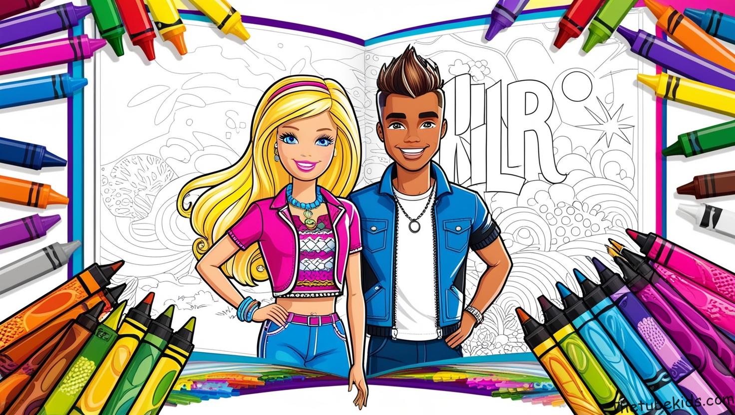 Barbie and Ken Coloring Pages for Kids (100% Free Printables)